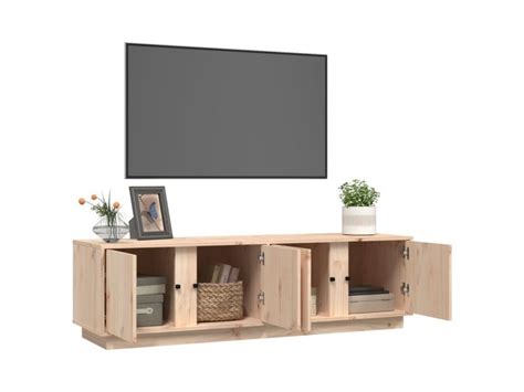 Meuble Tv 140x40x40 Cm Bois De Pin Massif Conforama