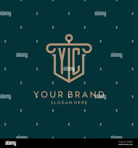 Yc Monogram Initial Logo Design With Shield And Pillar Shape Design Stock Vector Image And Art Alamy