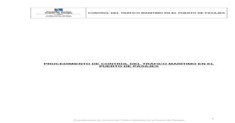 Procedimiento De Control Del TrÁfico MarÍtimo En · Nivel Pbipisps