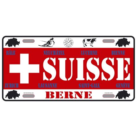 Plaque Métal Suisse Plaque De Voiture Américaine