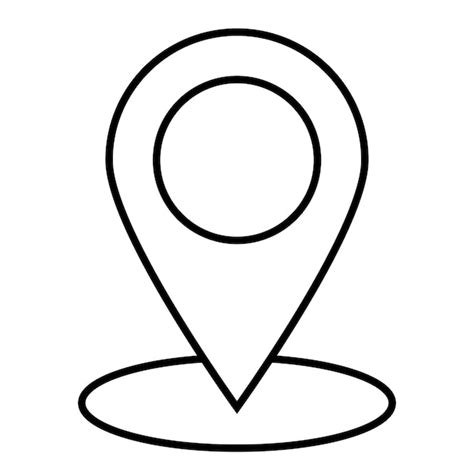 윤 위치 아이콘 Gps 포인터 지도 핀 내비게이터 가이드 터 라인 간단한 버튼 흑색 픽토그램 백색에 분리 프리미엄 벡터