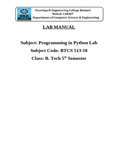 Lab Manual Python Pdf String Computer Science Computer Program