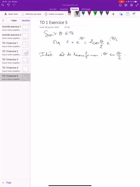 UniCApod L2 Géométrie 2d Td 1 Exercice 5
