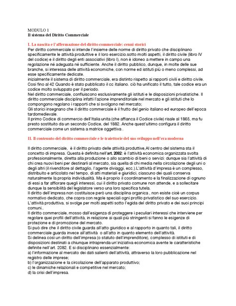 Riassunti Diritto Commerciale Docsity