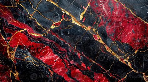 Striking Black And Red Marble Texture With Gold Veins Marble Texture