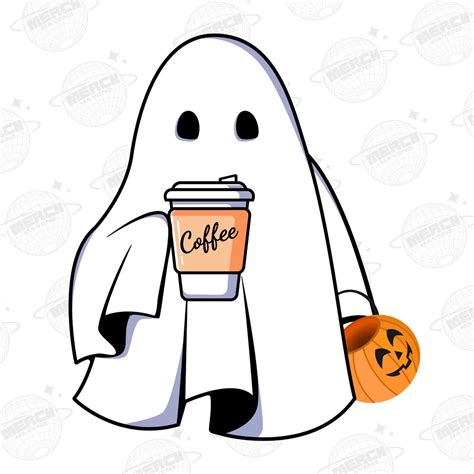Cute Ghost Drinking Coffee Png Ghost Ice Coffee Png Halloween Ghost Png Halloween Ghost Png