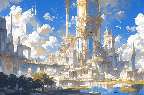 瑰丽云城插画图片下载 正版图片601104824 摄图网