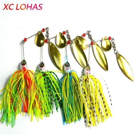 1 Piece 20 5g Super Luring Spinner Bait Double Reflective Golden Metal