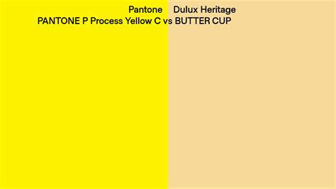 Pantone P Process Yellow C Vs Dulux Heritage BUTTER CUP Side By Side Comparison