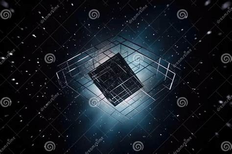 3d Geometric Figure Floating In The Void Of Outer Space Stock