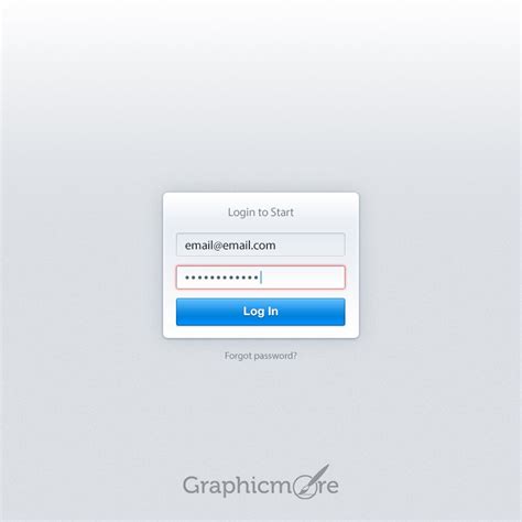 Wrong Password Login Form Free Psd File Download