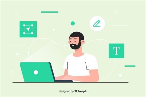 개념 방문 페이지 디자인 프로세스 무료 벡터