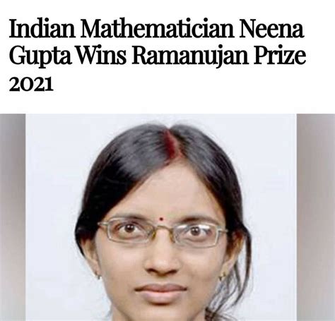 Avi Eduverse Indian Mathematician Neena Gupta Wins