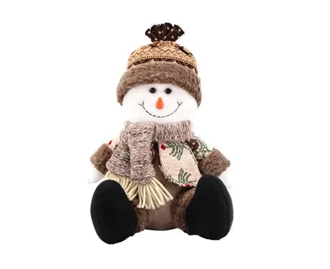 Enfeite Natal Boneco De Neve Sentado 30cm Tricô Forest Magizi 23929