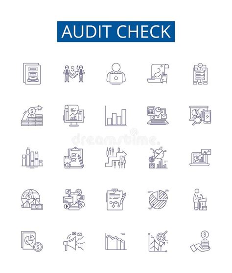 Audit Check Line Icons Signs Set Design Collection Of Inspection
