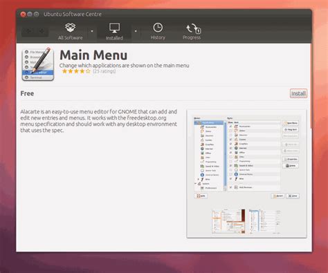 ubuntu alacarte menu editor