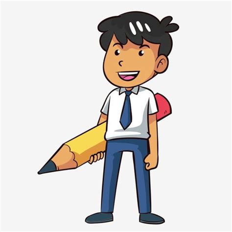 طالب في المدرسة التوضيح طالب قلم رصاص طالب ذكر رسم مرسومة باليد نمط