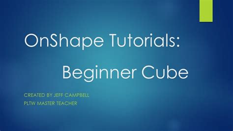 OnShape Tutorials Beginner Cube YouTube