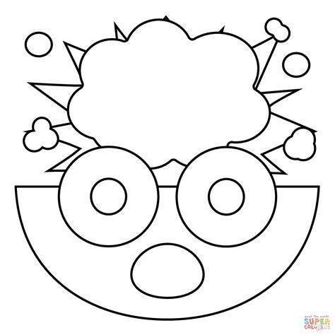 Exploding Head Emoji Coloring Page Free Printable Coloring Pages