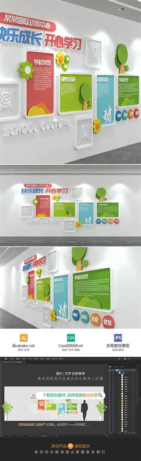 原创清爽卡通花朵校园文化墙学校照片墙幼儿园形象墙 版权可商用 花瓣网