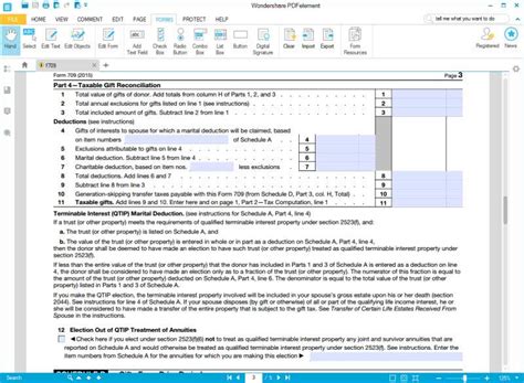 Instructions For How To Fill In Irs Form 709
