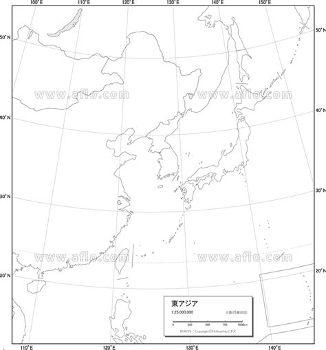 東アジア 白地図 ベクター地図素材のダウンロード販売 アフロモール