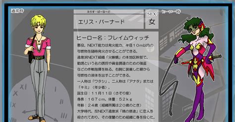 絵師タイバニ化】 【絵師タイバニ化】キャラシ・敵：フレイムウィッチ【敵ヒーロー】 十五夜のイラスト Pixiv