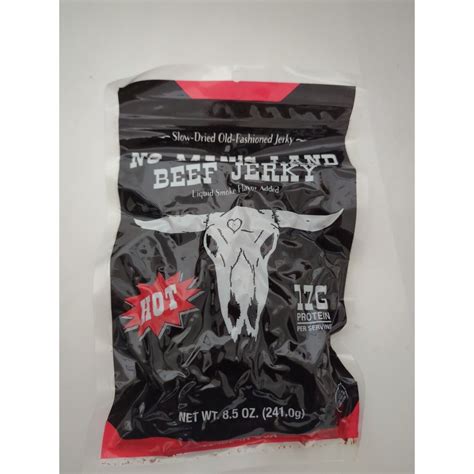 No Mans Land Hot Beef Jerky 85 Ounce Package Texan Spice