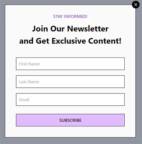 Popup Subscription Fouita Widgets