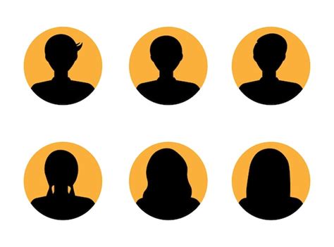 남자와 여자 아바타 세트 프리미엄 벡터