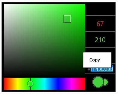 Adjusting Color Values In UWP Color Picker Control Syncfusion
