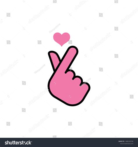 Korean Love Sign Hand Gesture Romance Stock Vector Royalty Free
