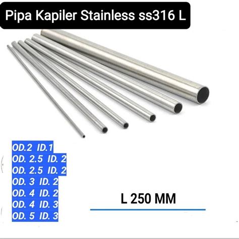 Jual Pipa Kapiler Stainless Ss 316 L Pipa Tubing Od 1mm2mm3mm4mm5mm L