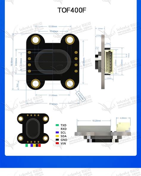 Mô đun cảm biến phạm vi laser ToF TOF050F 200F 400F IIC MODBUS chế độ
