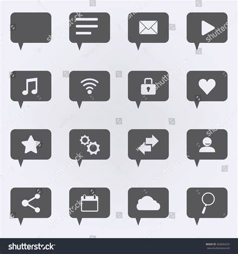 Message Bubble Icon Set Web Symbol Stock Vector Royalty Free 363694232 Shutterstock