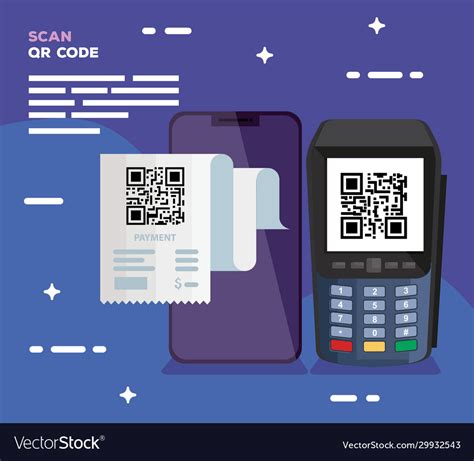 Qr Code Inside Dataphone And Smartphone Royalty Free Vector
