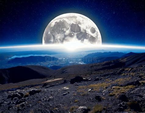 Lights Above A Lunar Eclipse Stock Illustration Illustration Of