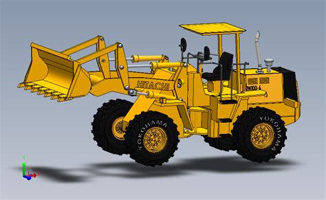 日立轮式装载机挖掘机铲车 SOLIDWORKS 2018 模型图纸下载 懒石网