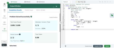 Solved Count Pairs Whose Sum Is Less Than Target In 52 Days