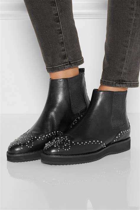 Lyst Michael Michael Kors Sofie Studded Leather Chelsea Boots In Black