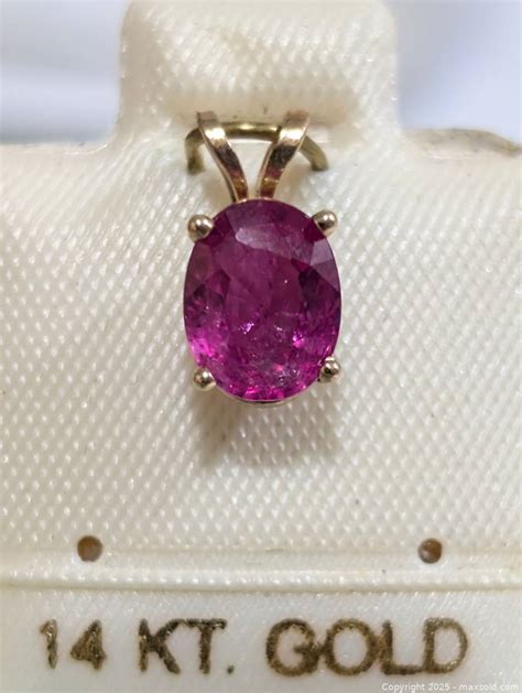 14k Yellow Gold Ruby Pendant Maxsold