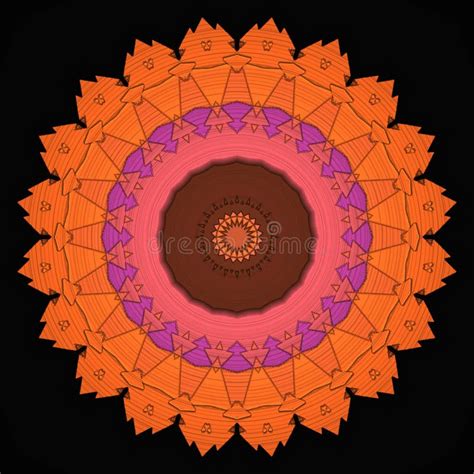 Shining Warm Light Ornament Texture Details On Black Background Stock Illustration