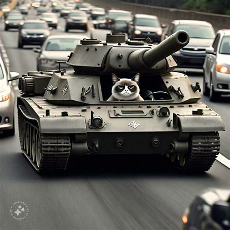 Grumpy Cat Driving A Tank Blank Template Imgflip
