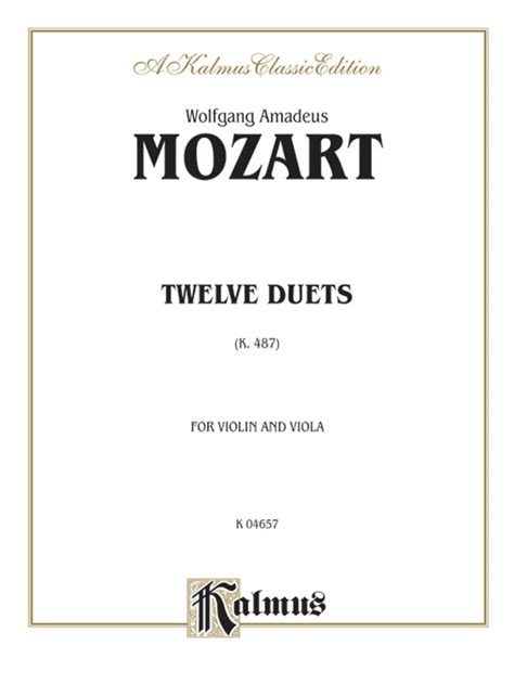 Mozart Twelve Duets K 487 Arranged Duet No 4 Polonaise Part
