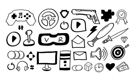 hand drawn game icon set 17170768 vector art at vecteezy