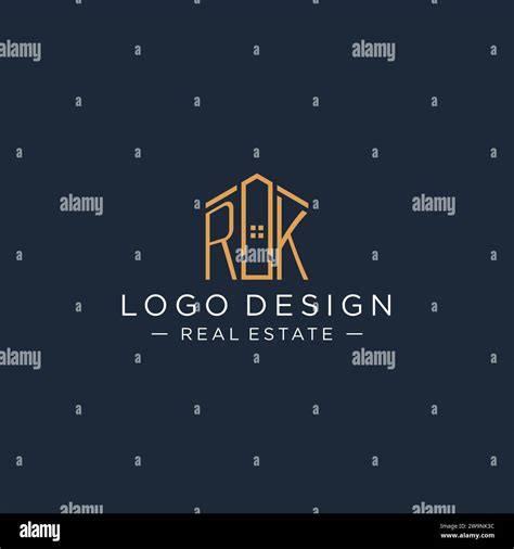 Initial Letter Rk Logo With Abstract House Shape Luxury And Modern