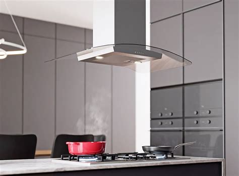 Falco 90cm Island Curved Glass Extractor Fan Banwell Appliances