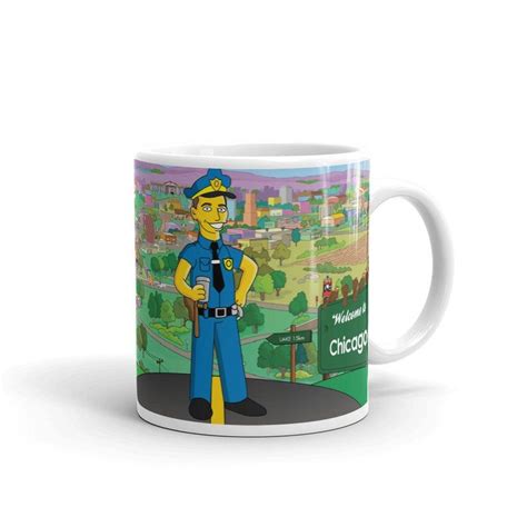 Cop Policeman Coffee Mug With Custom Cartoon Portrait Law Enforcement