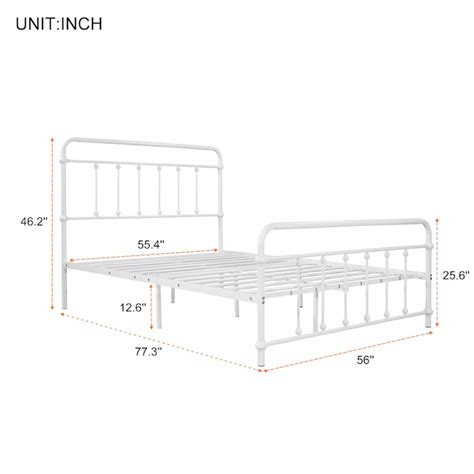 Casainc Metal Platform Bed White Full Metal Platform Bed In The Beds