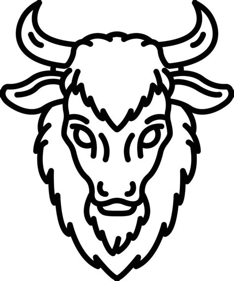 Yak Face Outline Vector Illustration 42392565 Vector Art At Vecteezy